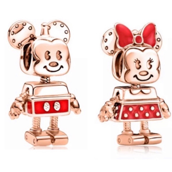 Jewelry | 2 Pieces Disney Mickey Minnie Mouse Robot Collection Charm ...